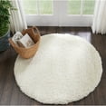 Nourison Malibu Shag Solid Shag Ivory 4' x ROUND Area Rug, (4' Round ...