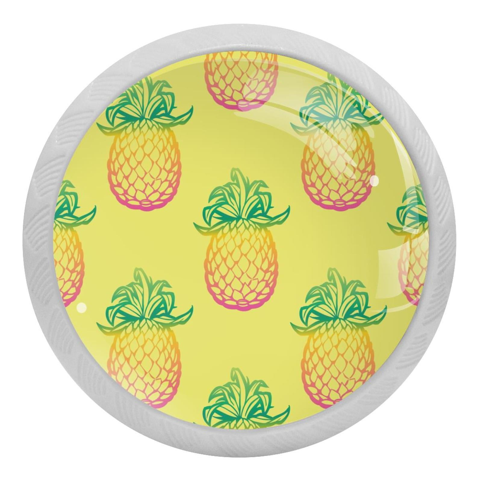 4PCS Round Pineapple Cabinet Fluorescence Knob Glowing in the Dark ...