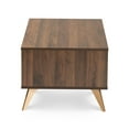 Baxton Studio Edel Mid-Century Modern Walnut Brown and Gold Finished ...
