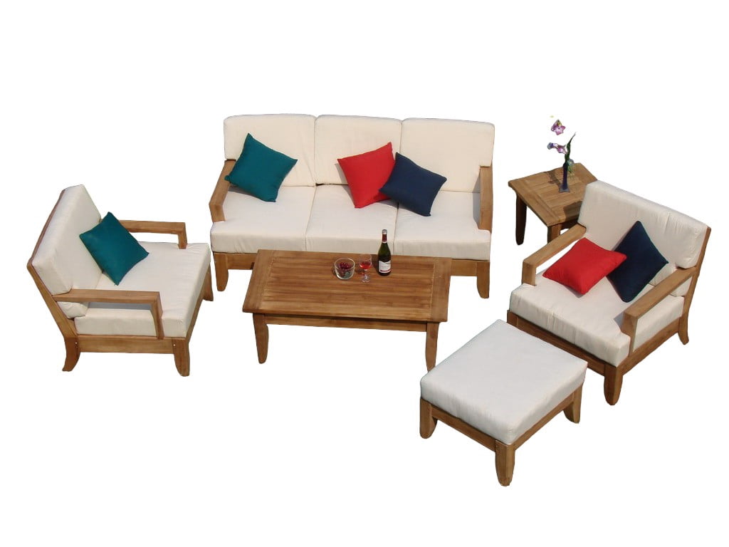 Atnas 6 Pc Sofa Set: Sofa, 2 Lounge Chairs, Ottoman, Coffee Table ...