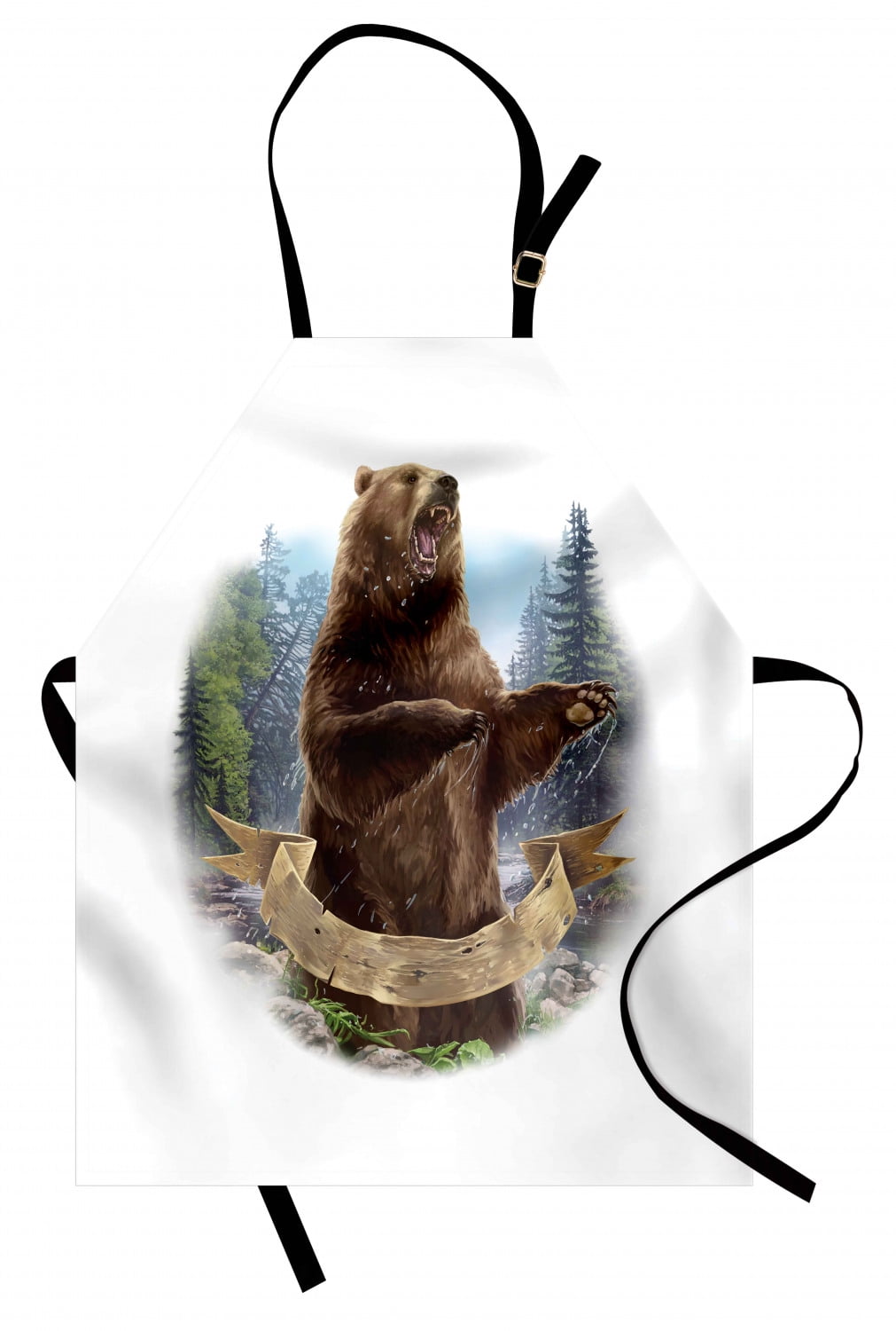 Bear Apron Angry Mammal Carnivore Attacking Wilderness Forest Realistic ...