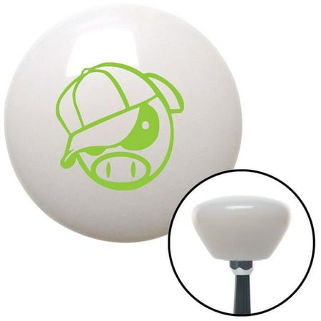 Green Rally Pig White Retro Shift Knob with M16 x 1.5 Insert Shifter ...