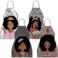 4 Pcs African Women Waterproof Aprons - Adjustable Black Queen Kitchen ...