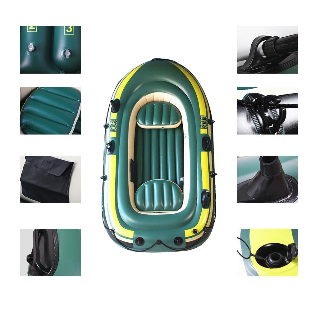 2/3 Person Green PVC Inflatable Rowing Air Boat Fishing Drifting Diving ...