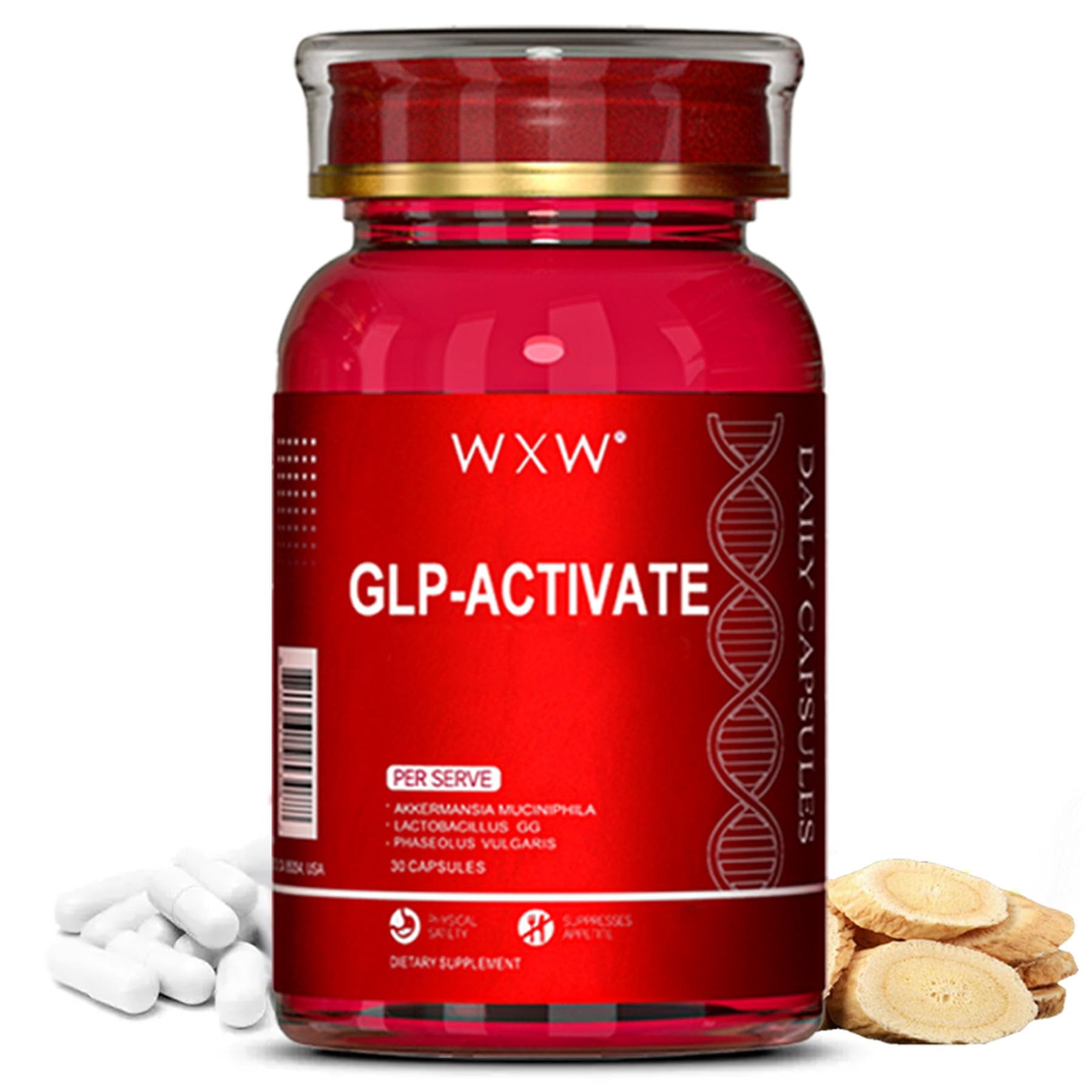 Suplemento WXW GLP-1 Activate con probiótico Akkermansia 30 cápsulas ...