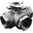 Ball Valve, 3-Way L and T Port, 1/4 to 2 Inch, NPT/BSPT, Stainless ...