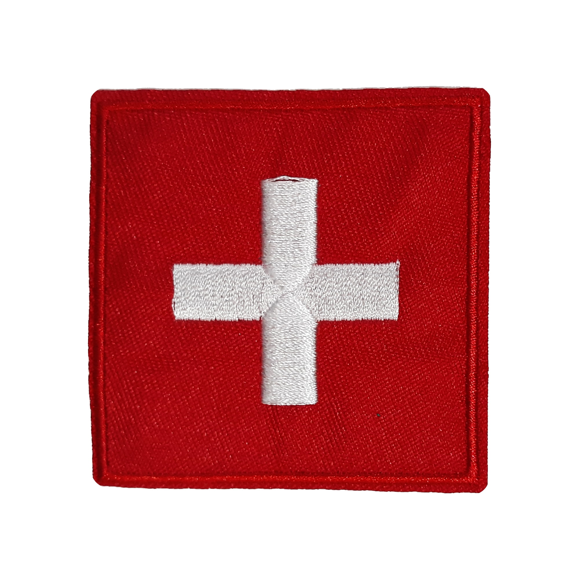 Red White Cross Embroidered Patch Iron/Sew-On Applique Biker Emblem ...