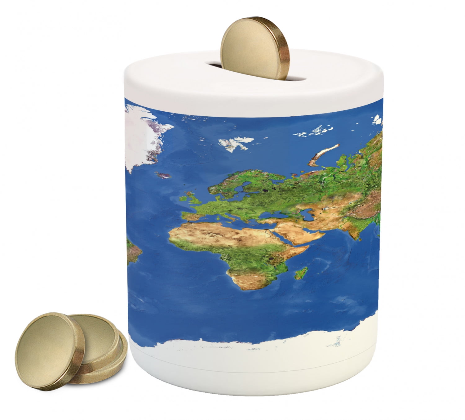 World Piggy Bank, Geography Cartography Theme Continents Vegetation ...