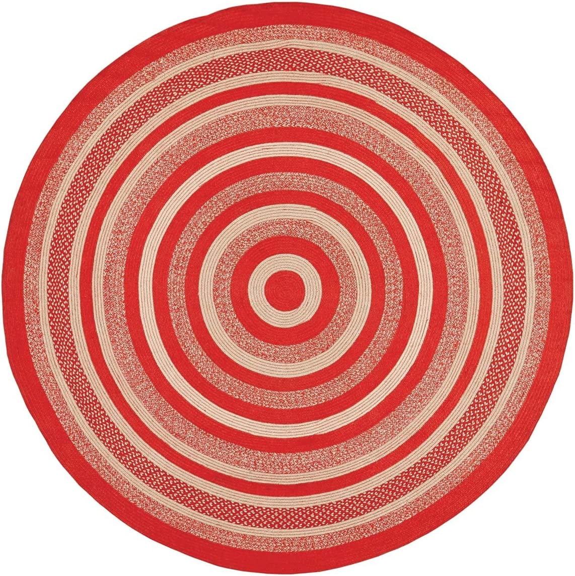 Classic Country Rugs Cunningham Jute Red Round Rug - Walmart.com