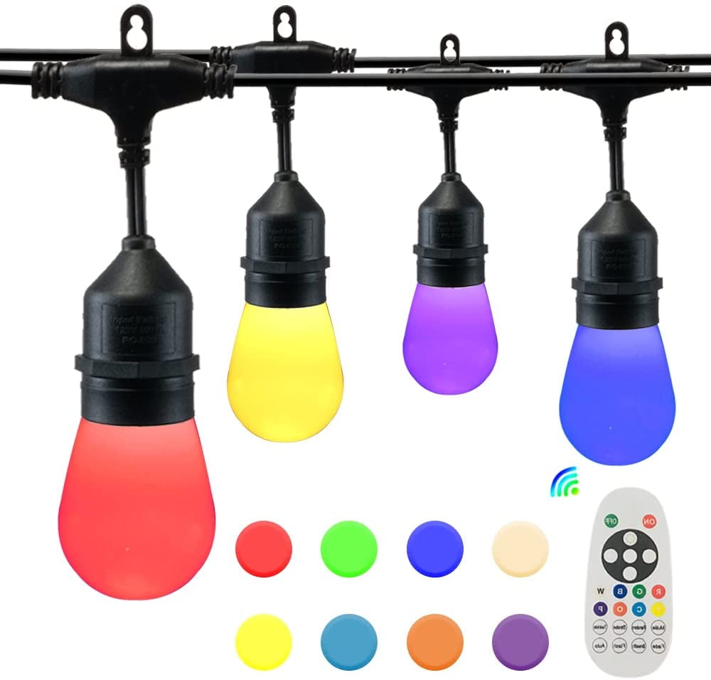 SUNTHIN 50FT Outdoor Color String Lights with Remote, for Holiday Party ...