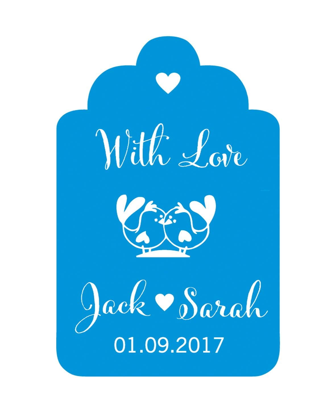 100 PCS With Love Birds Customized Wedding Gift Paper Tags Personalized ...
