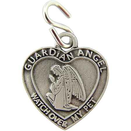 Ffycin Silver Toned Guardian Angel Watch Over My Heart Medal, 1 1/4 ...