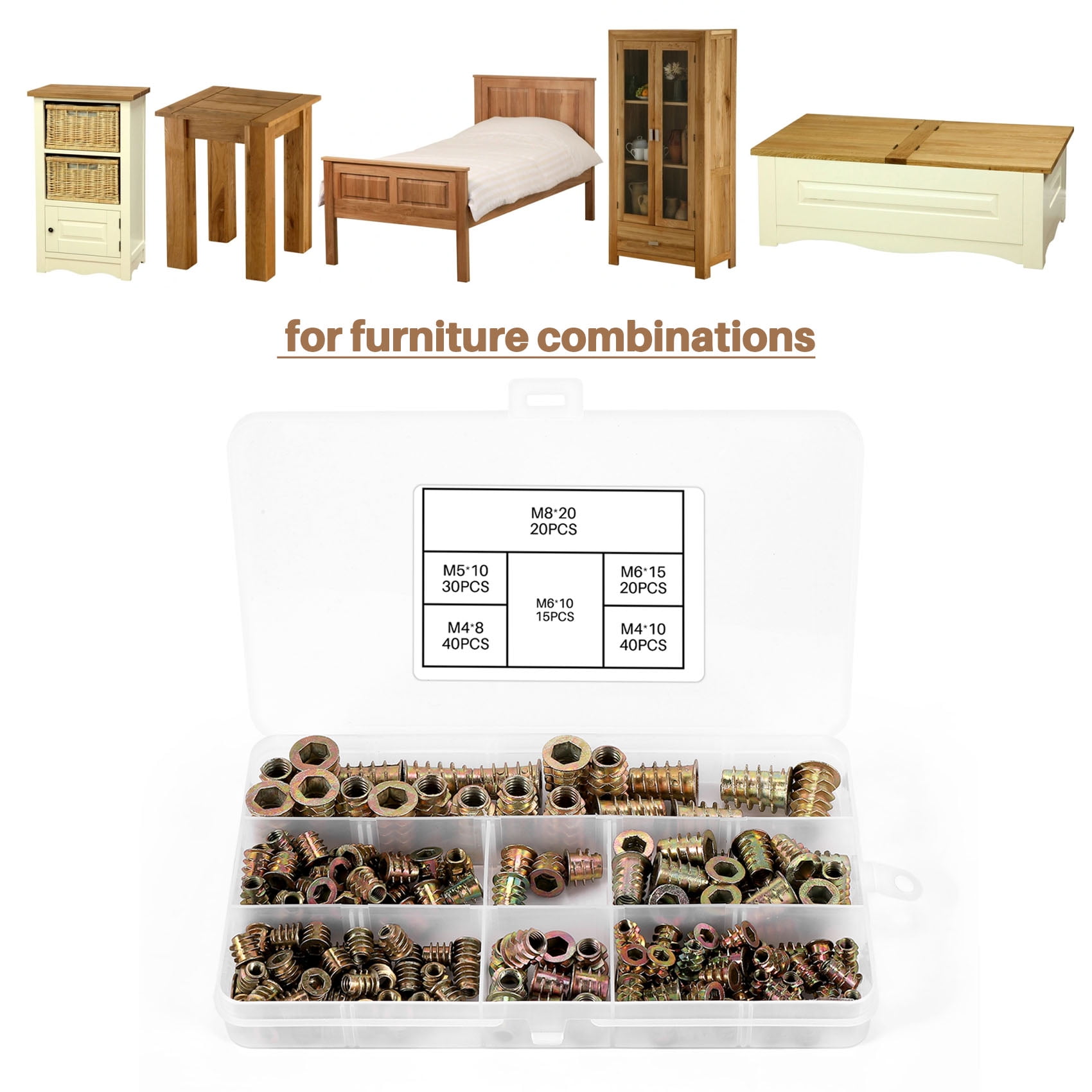 Click here for Unbranded Threaded Inserts Nuts  Wood Insert Assor... prices