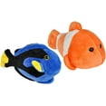 Set of 2 Cute Plush Fish - Blue Tang and Clownfish - Stuffed Animals ...