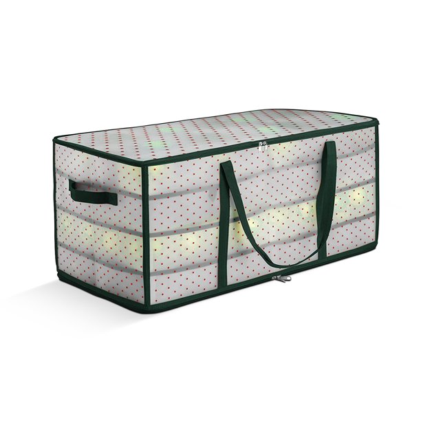 Plastic Christmas Ornament Storage Box Large with 2 Sided Dual Zipper ...