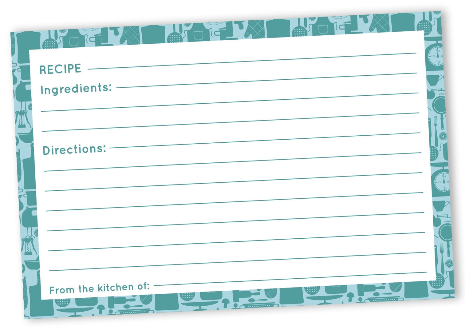 Inkdotpot Recipe Card 6x4 inch Single-Sided Recipe Design Cards Border ...