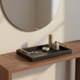 JWQFBC Leather Tray Luxury Look Rectangular Tray with Handles Multi-Use ...