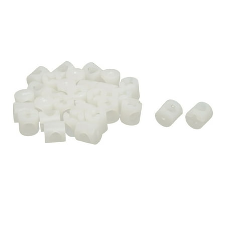 9mmx9mm Plastic Cross Dowel Slotted Nuts Connectors White 30pcs ...