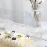 6pcs Transparent Cake Roll Packaging Box with Tray Portable Swiss Roll ...