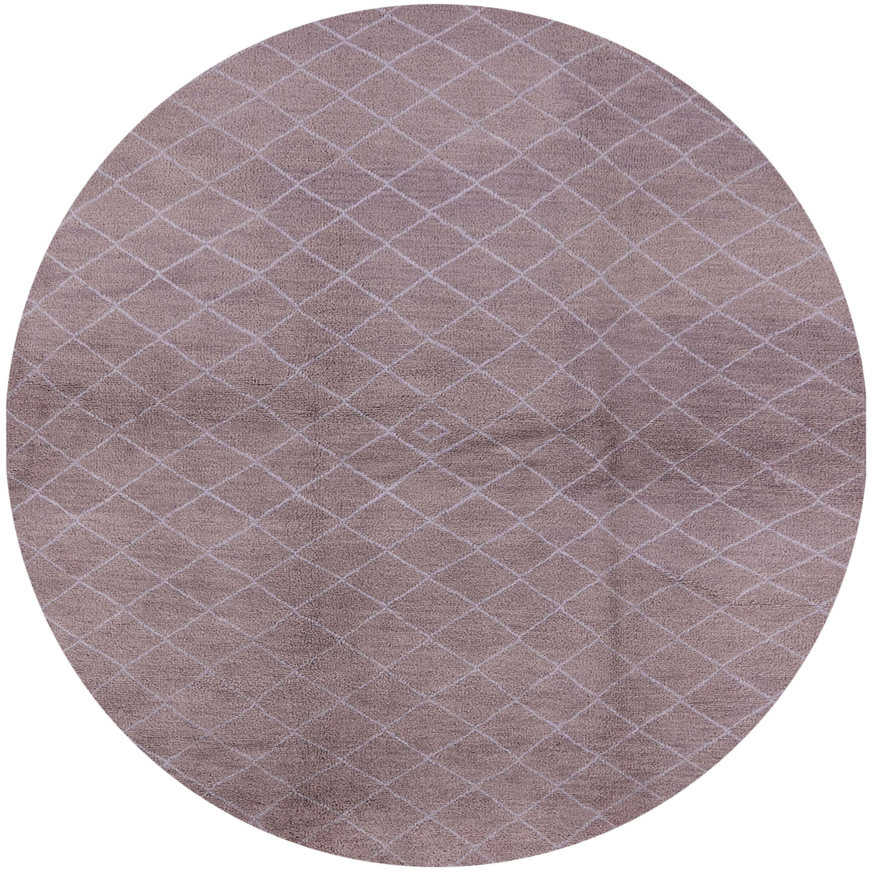 Ahgly Company Indoor Round Mid-Century Modern Rose Purple Solid Area ...