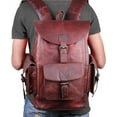 HULSH Vintage Genuine Leather Backpack for Men and Women Men’s Retro ...