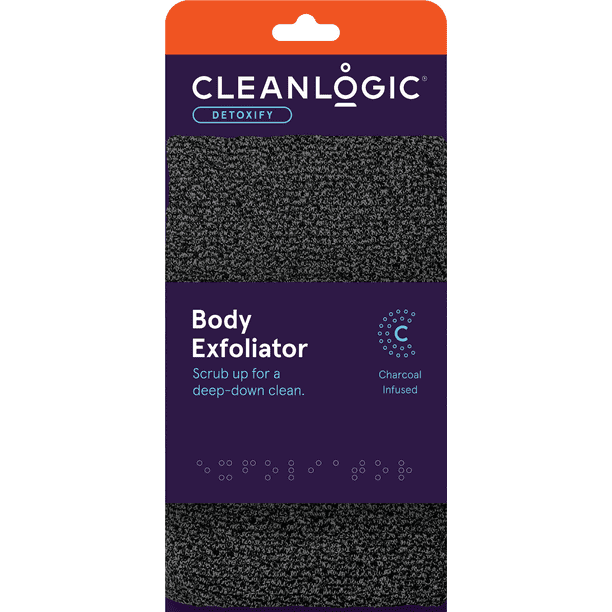 Cleanlogic Exfoliating Body Scrubber, Detoxify Charcoal Infused for ...