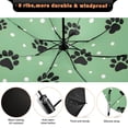 Black Footprint Pattern Umbrella Folding Sun Umbrella Travel Auto Open ...