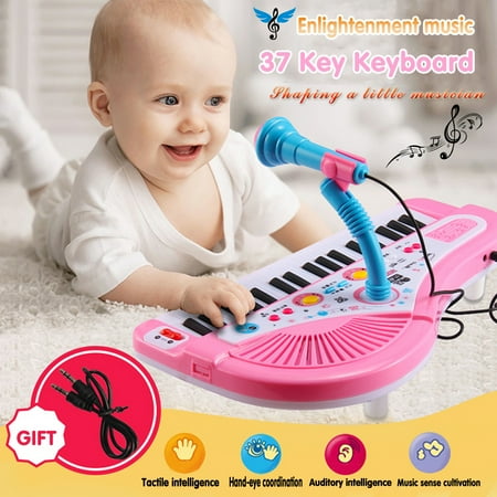 37 Key Kids Electronic Keyboard Piano Musical Toy w/ Microphone ...
