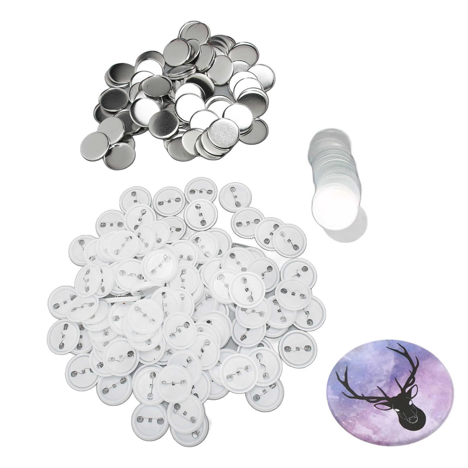 Click here for Gashome Button Maker Supplies 100 Set Pin Back Rou... prices