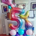 Rainbow Number 3 Balloons, 3Rd Birthday Balloon, 40Inch Gradient 3 ...