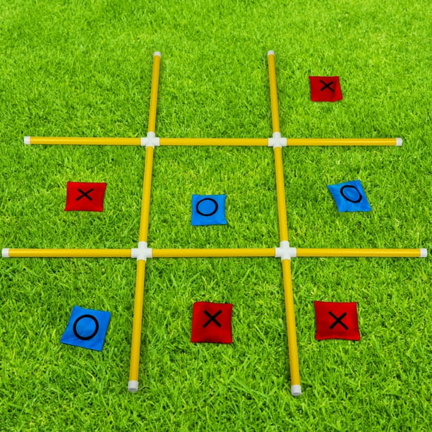 Giant Tic Tac Toe Game, PVC Framed Bean Bag Toss Game Across Yard ...