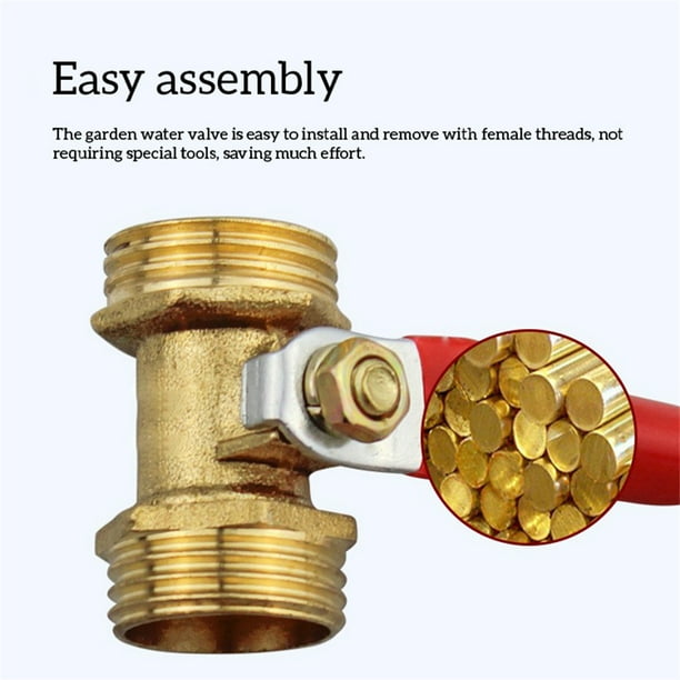 Brass Ball Valve with Rotary Handle Male Female Thread Hose Connector ...