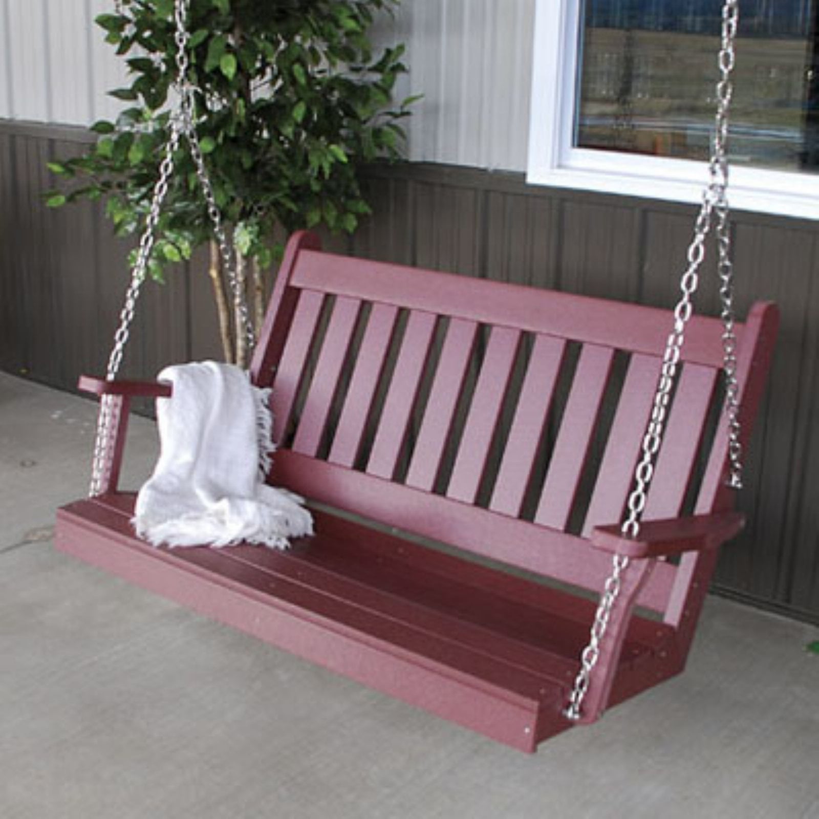 A & L Furniture Traditional English Recycled Plastic 4 ft. Porch Swing ...