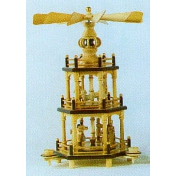 2 Tier Nativity German Christmas Pyramid Carousel Handcrafted ...