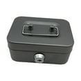 Cash Box with Lock Coin Box Metal Portable with Top Handle Holder Small ...
