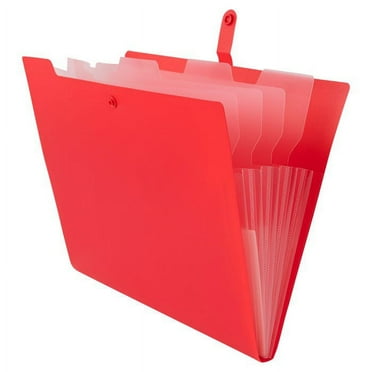 JAM Paper Heavy Duty Plastic Multi Pocket Folders, 10 Pocket, Red, 3 ...