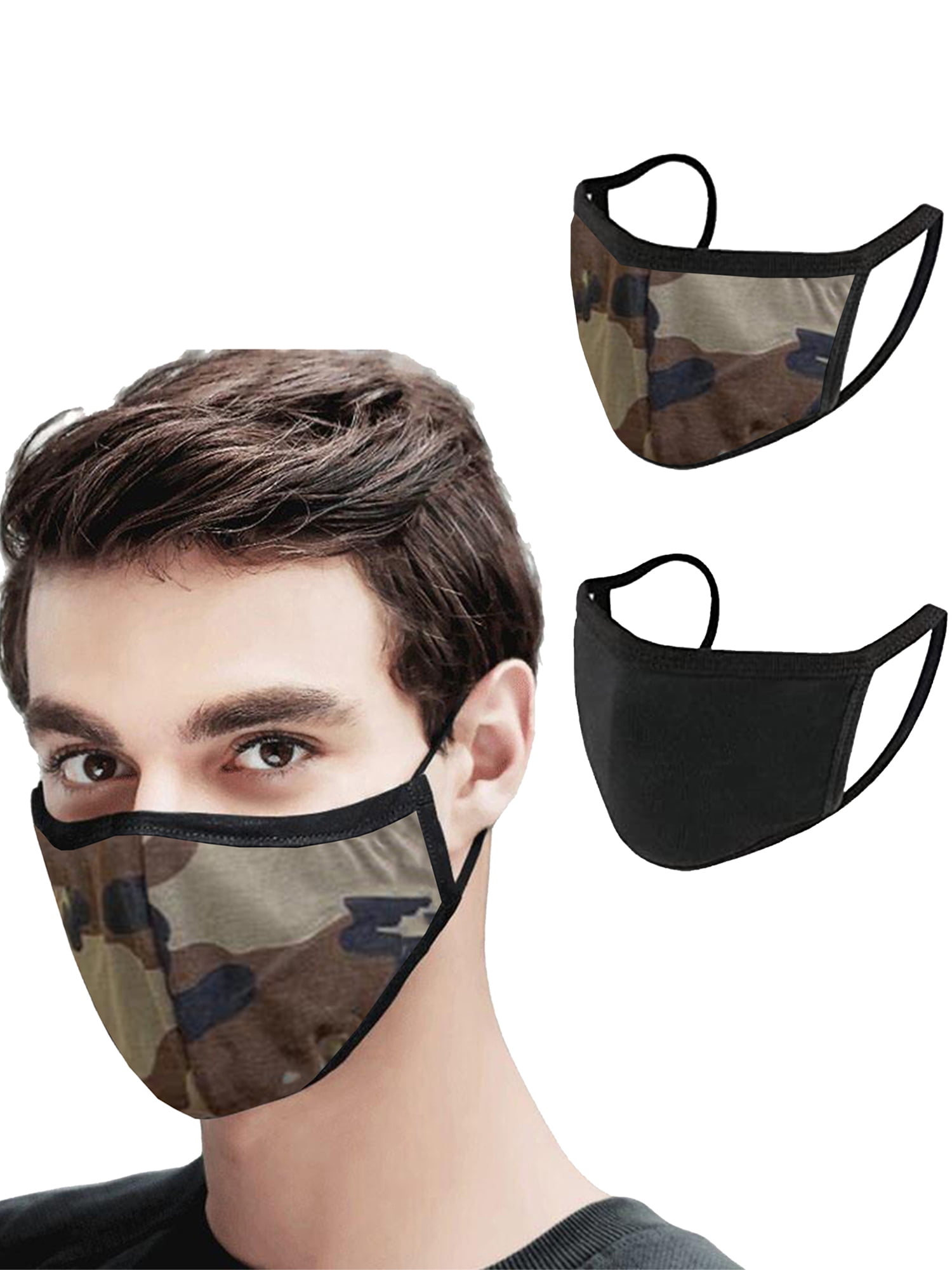 Multi-Pack Reusable Washable Earloop Cotton Fabric 2-Ply Mask - Walmart.com
