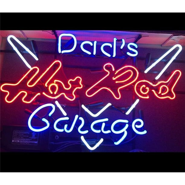Johnny Austin Neon AN-0067 Dads Hot Rod Garage Neon Bar Sign - Walmart.com