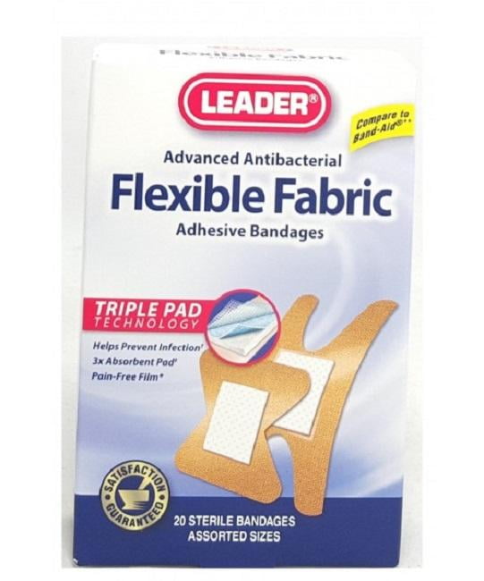Leader Flexible Fabric Adhesive Bandages Assorted 20ct 096295124057A125 ...