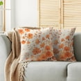 Burnt Orange Fall Floral Pillow Covers 16X16 Set of 2, Autumn Colored ...