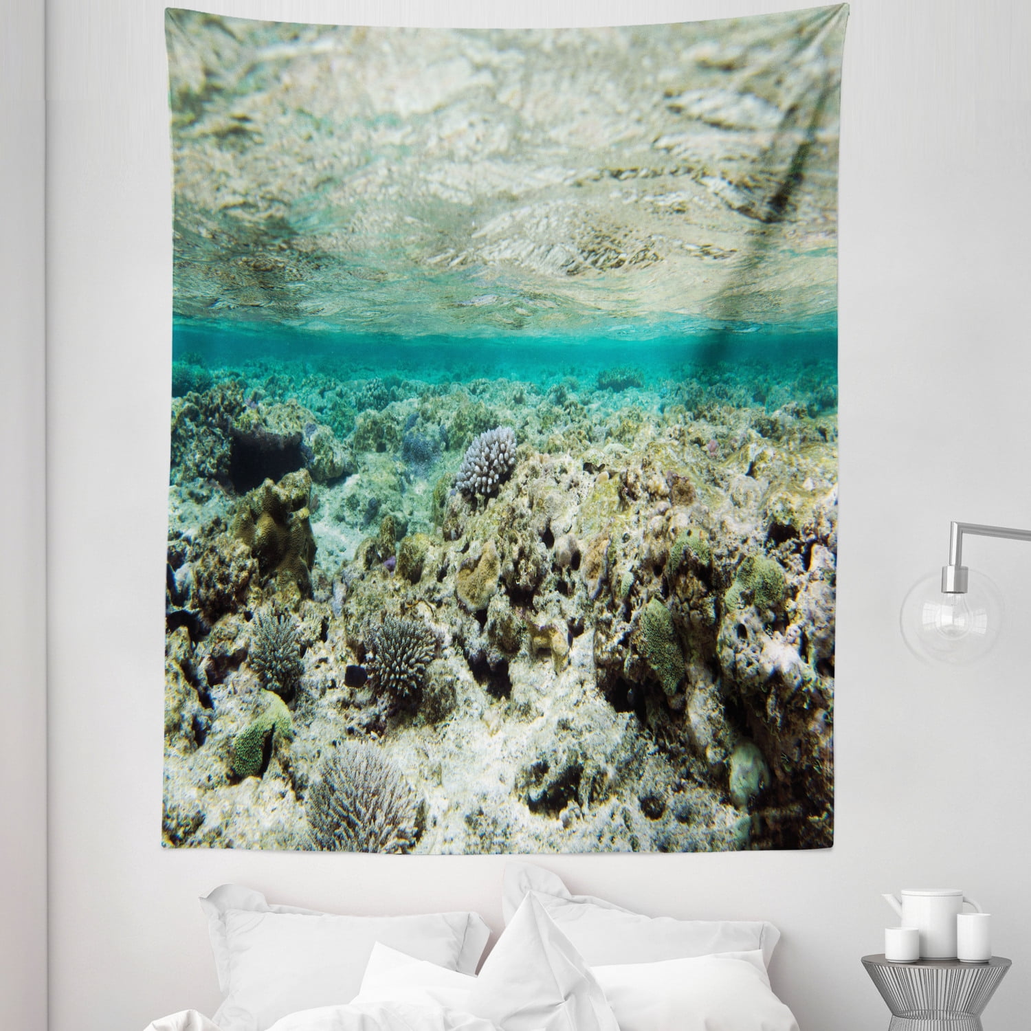 Underwater Ocean Tapestry, Bottom of the Sea Ecosystem Diving Reef and ...