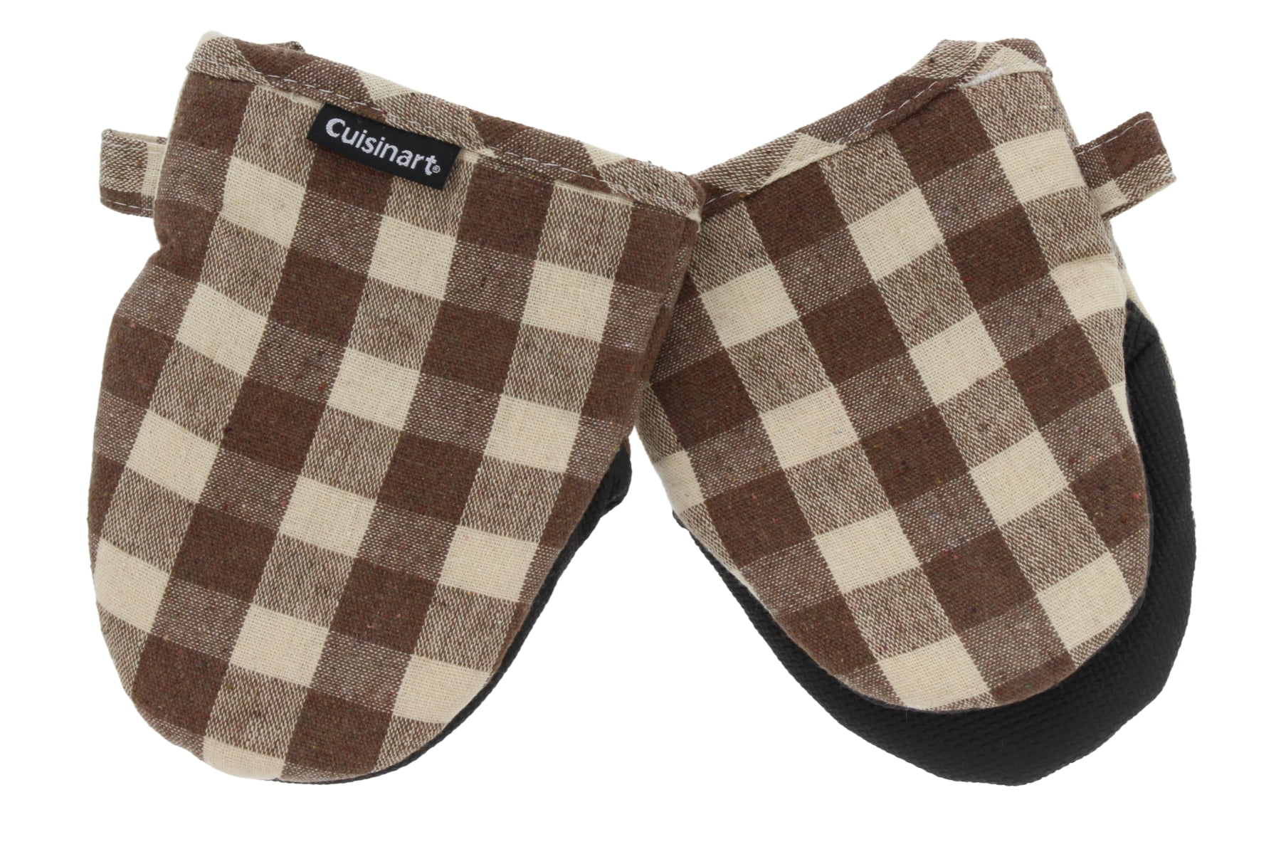 Cuisinart Buffalo Check Mini Oven Mitts, 2 Pieces, Brown & Ivory Plaid ...
