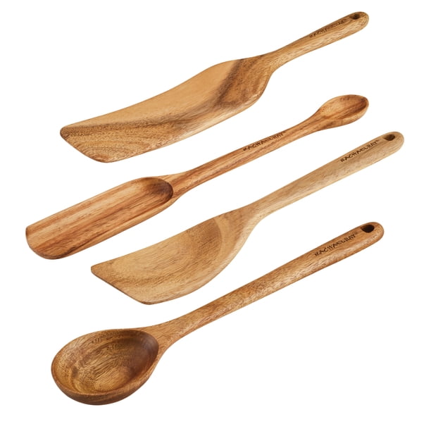 Rachael Ray Tools & Gadgets Wooden Kitchen Utensil Set, 4-Piece ...