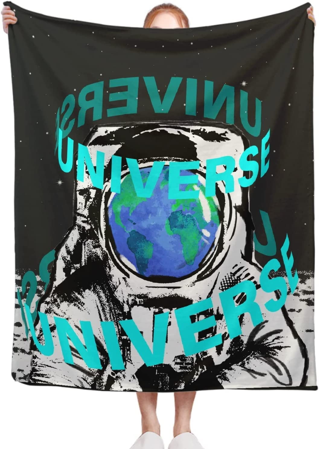 Astronaut Earth Universe Blanket Microfiber Flannel Throw Lightweight ...