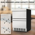 QAUSOU 24 Inch Under Counter Double Drawer Fridge, Weather Proof ...