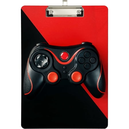 POGLIP Video Game Black Red Clipboard Hardboard Wood Nursing Clip Board ...