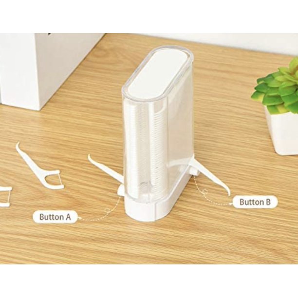 Bright White Diamond Dental Floss-Pick Holder, Dispenser Includes 88 ...