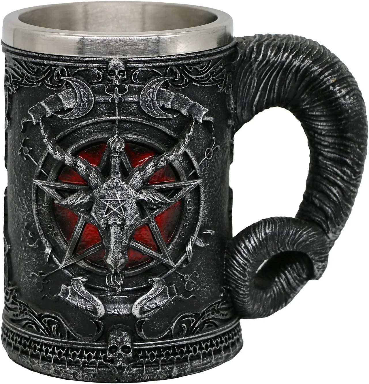 ZHAOCHENG Taza de cerveza medieval con cabeza de Baphomet, jarra para ...