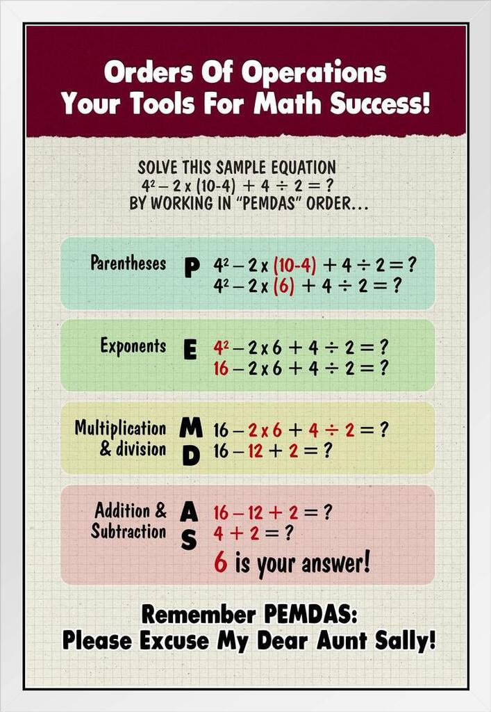 Orders of Operations Math Mathematics Success PEMDAS Algebra ...