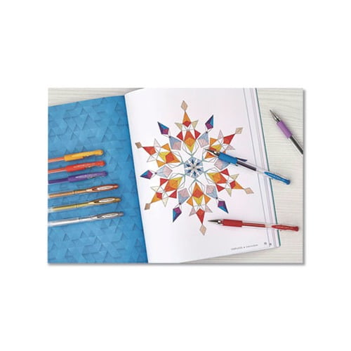 Stick Gel Pen Micro 0.38mm, Assorted Ink, Clear Barrel, 8/Set ...